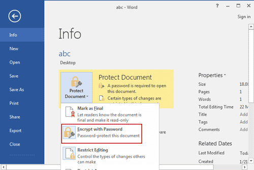 Unprotect Encrypted Word Document 2016 Without Knowing Password